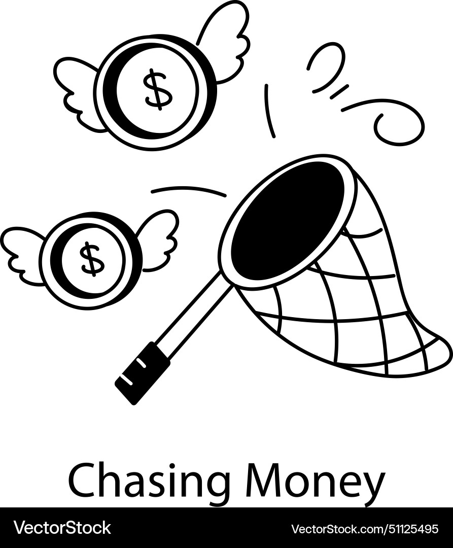 Chasing money Royalty Free Vector Image - VectorStock