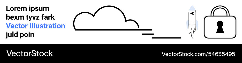 Cloud storage security with rocket Royalty Free Vector Image