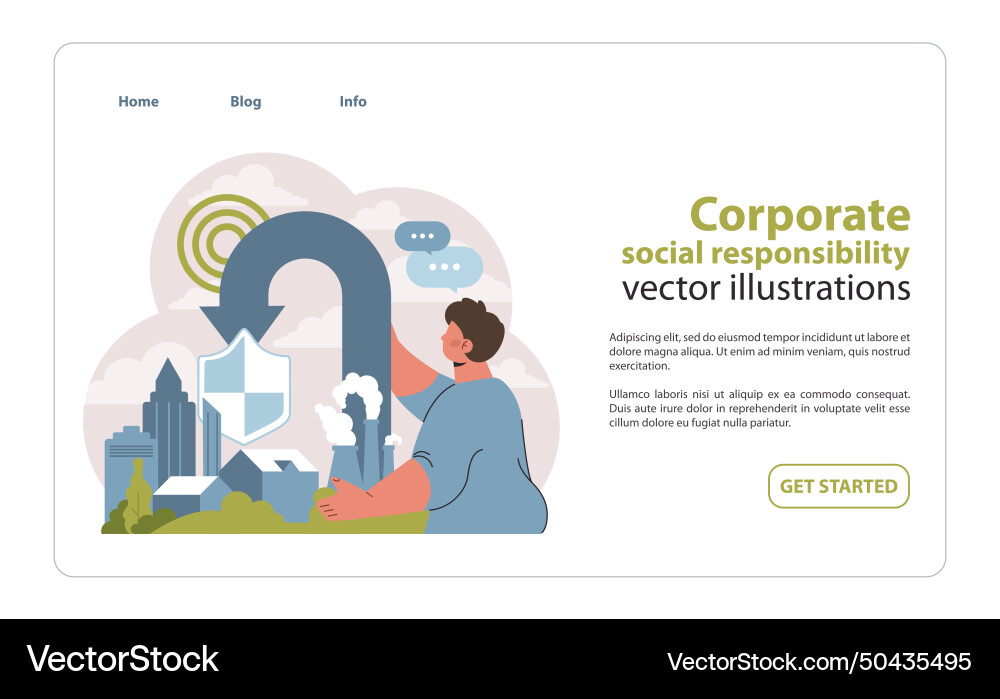 Csr commitment concept a figure Royalty Free Vector Image