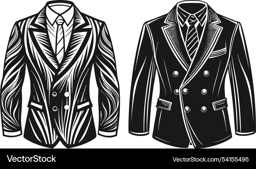 Double-breasted suit jacket template Royalty Free Vector