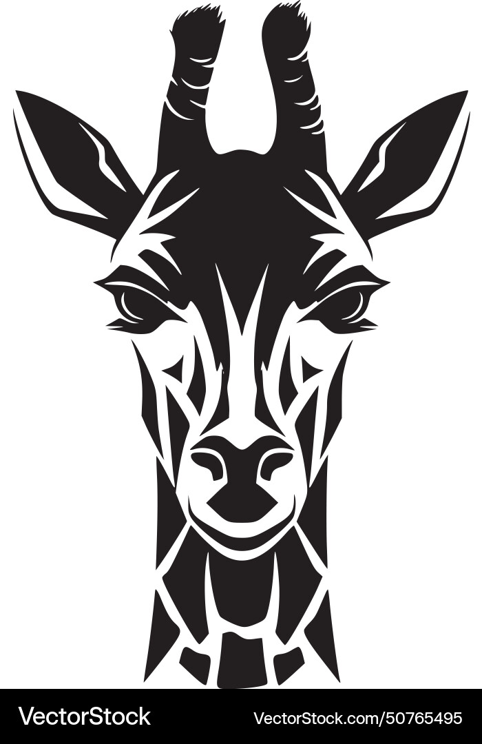 Giraffe - black and white Royalty Free Vector Image