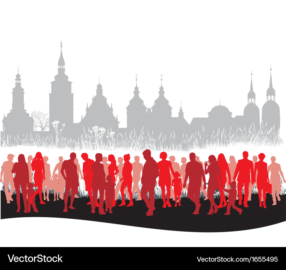 Group of people walking Royalty Free Vector Image