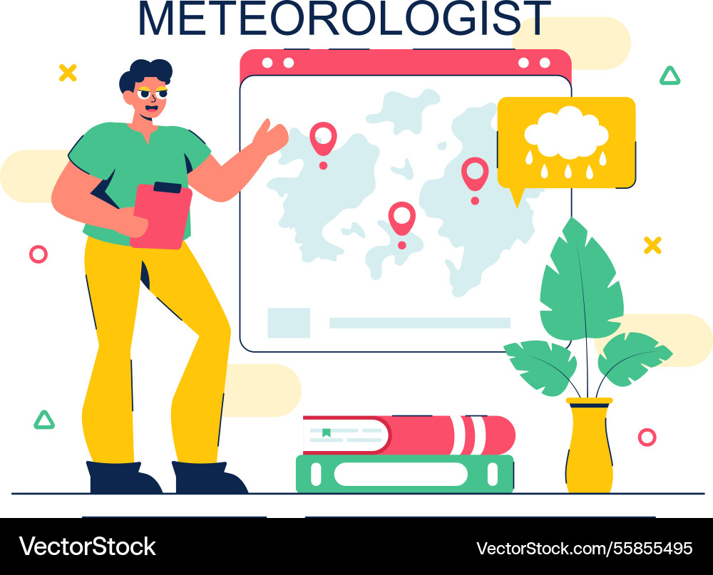 Meteorologist featuring a weather forecaster Vector Image