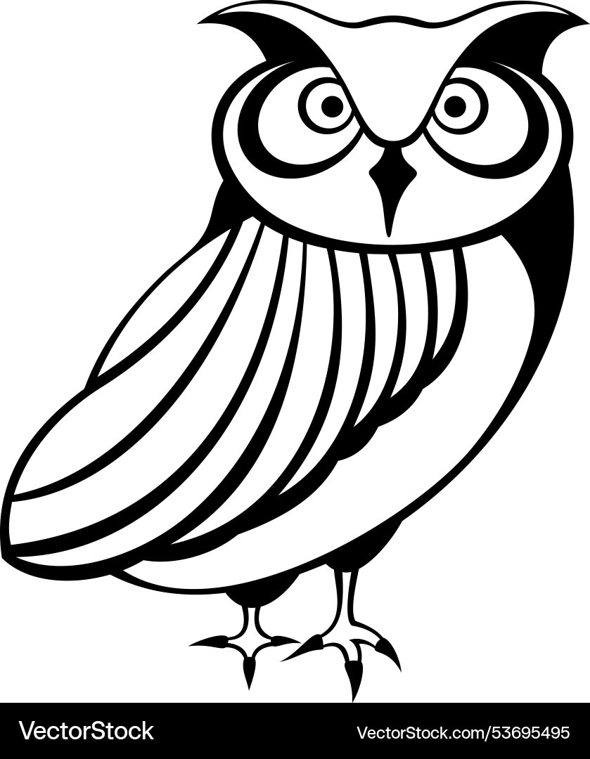 Owl line art Royalty Free Vector Image - VectorStock