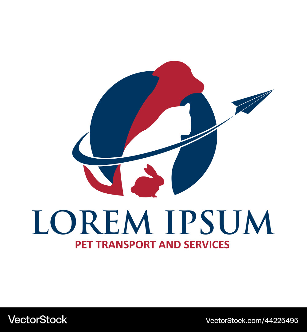 Pet transport services logo Royalty Free Vector Image