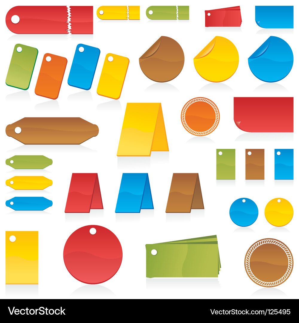 Set of color labels Royalty Free Vector Image - VectorStock