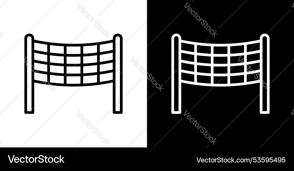 Volleyball net thin line icon set Royalty Free Vector Image
