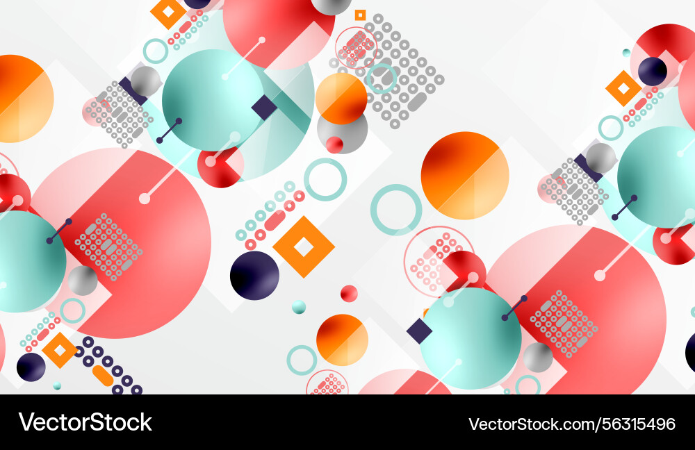 Abstract geometric shapes overlap creating Vector Image