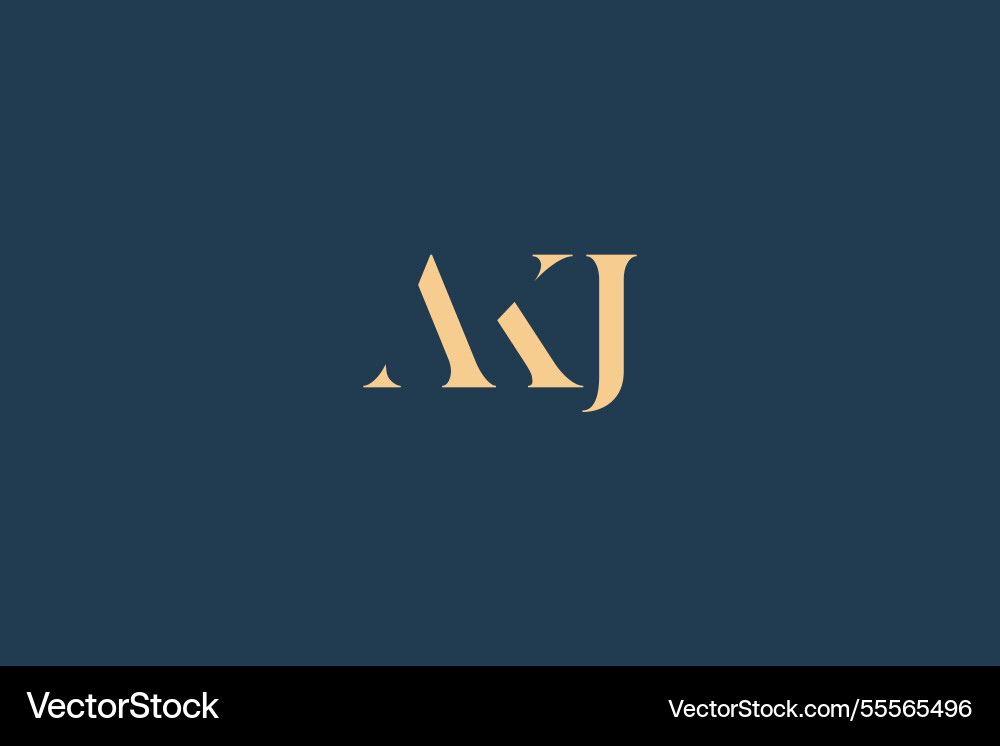 Akj abstract letter logo design Royalty Free Vector Image