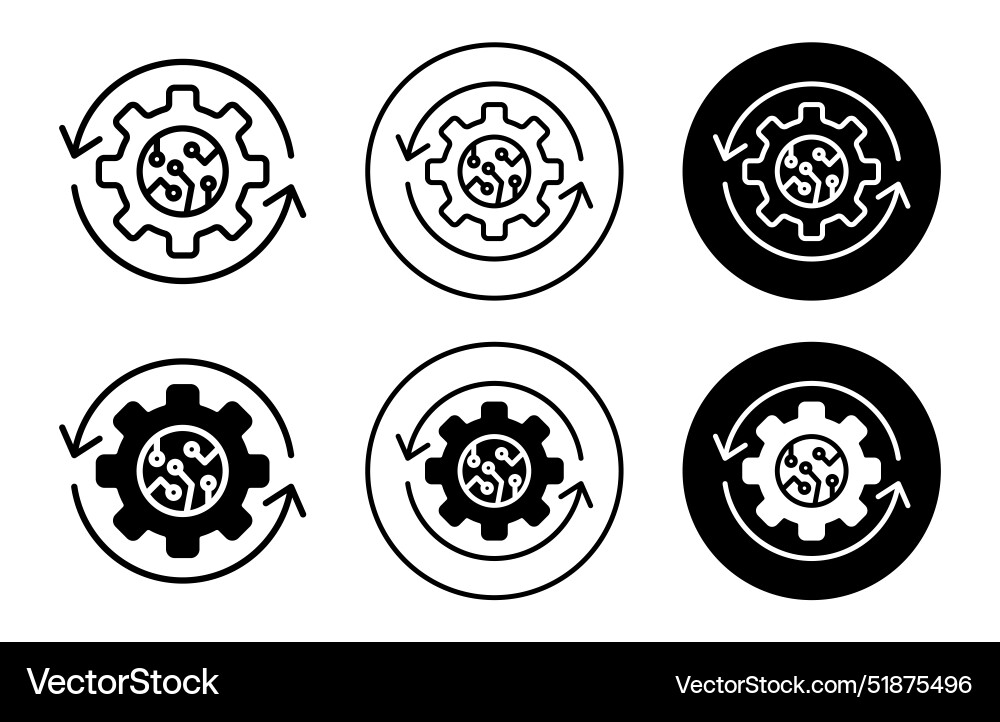 Autonomous control icon outline flat Royalty Free Vector