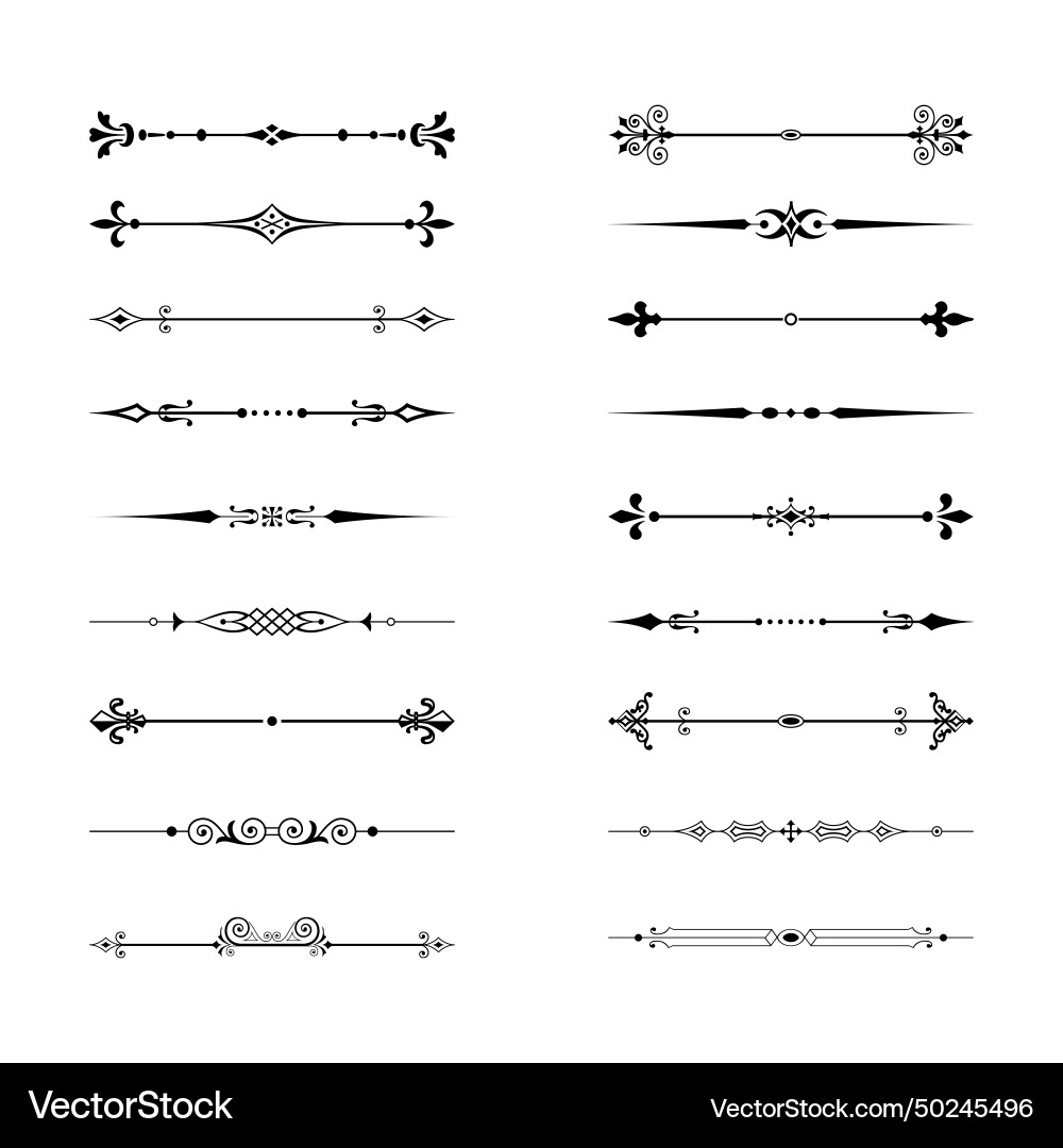 Classic line separators flourishes decorative Vector Image