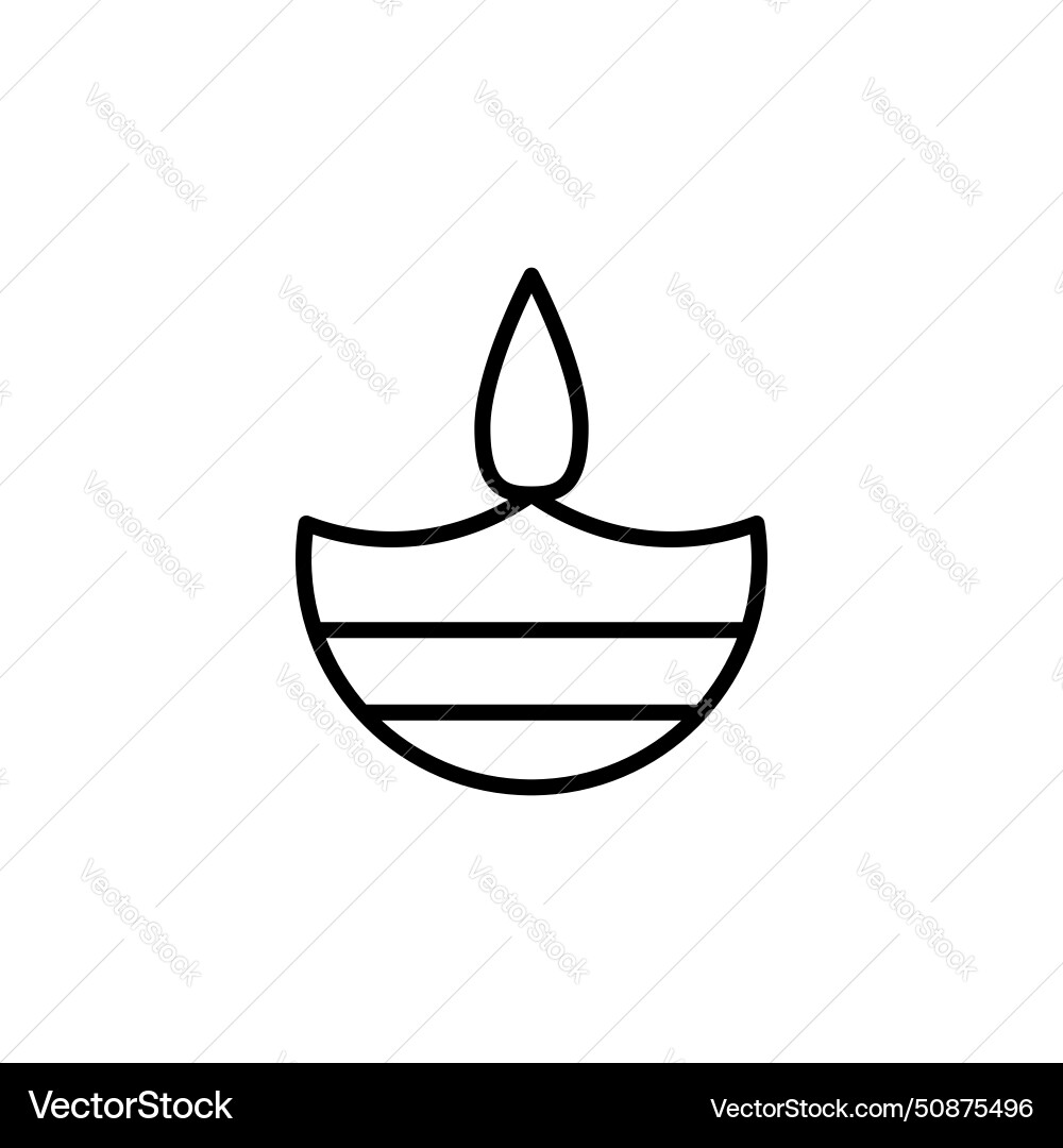 Diya icon set traditional lamps celebration Vector Image