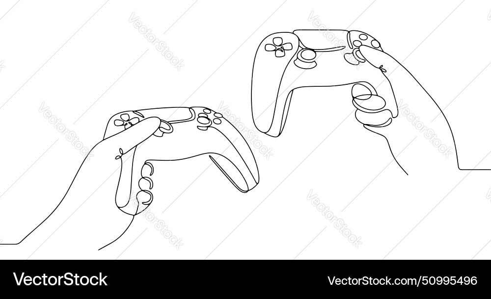 Game controller in hand Royalty Free Vector Image