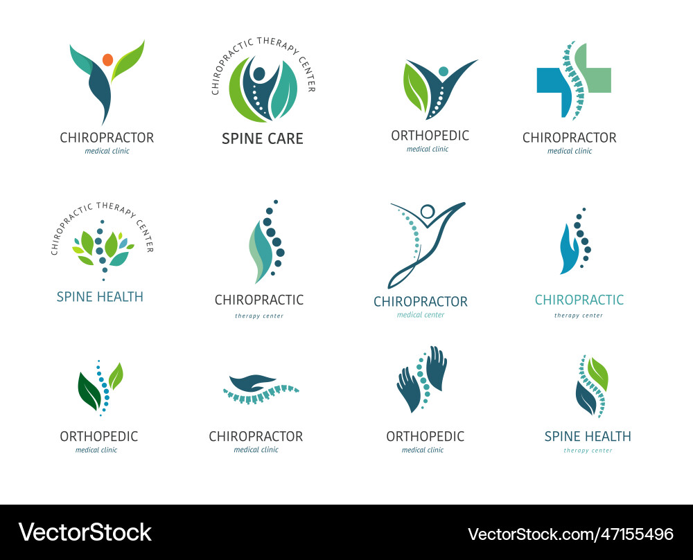 Orthopedic osteopathic chiropractic logo design Vector Image