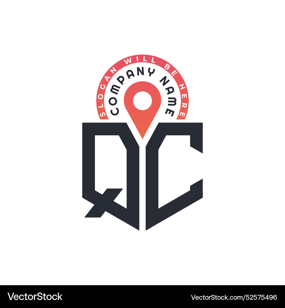 Qc location logo design for human resources Vector Image