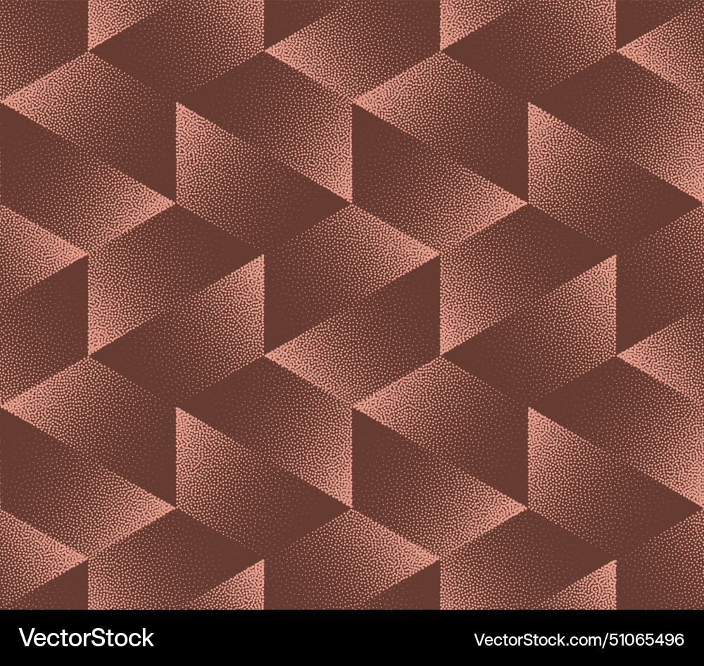 Split hexagons grid seamless pattern trend brown Vector Image