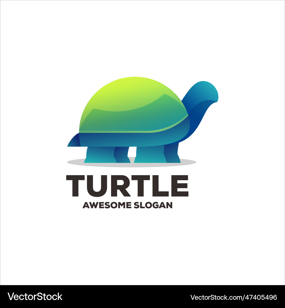 Turtle gradient logo design Royalty Free Vector Image
