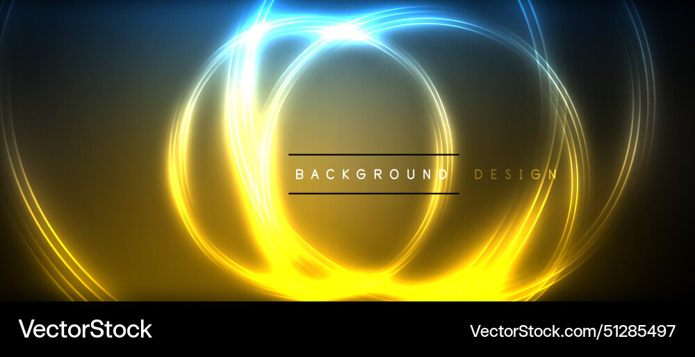 A glowing blue and yellow circle on dark Vector Image