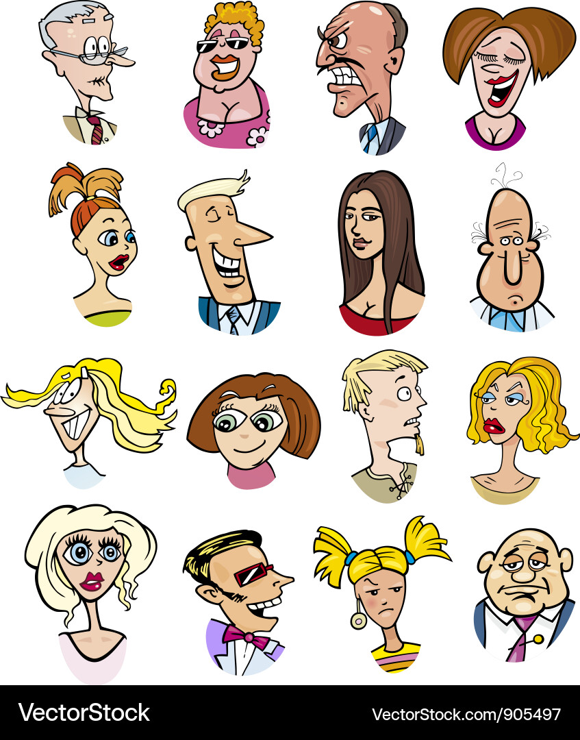 Cartoon people characters Royalty Free Vector Image