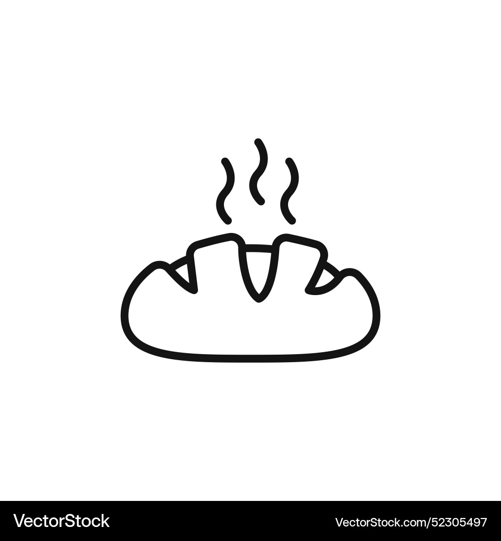 Fresh bread icon outline collection in black Vector Image