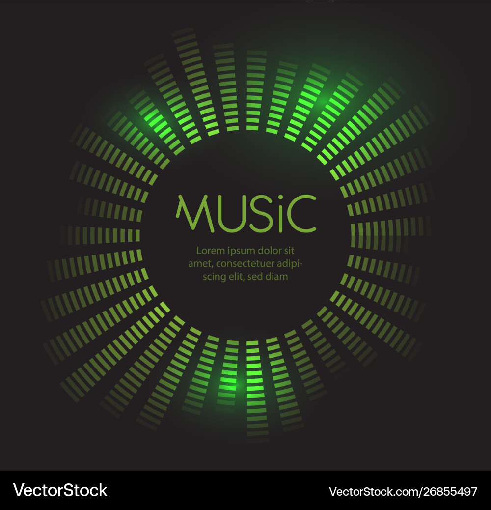 Green equalizer frame template disco sound wave Vector Image