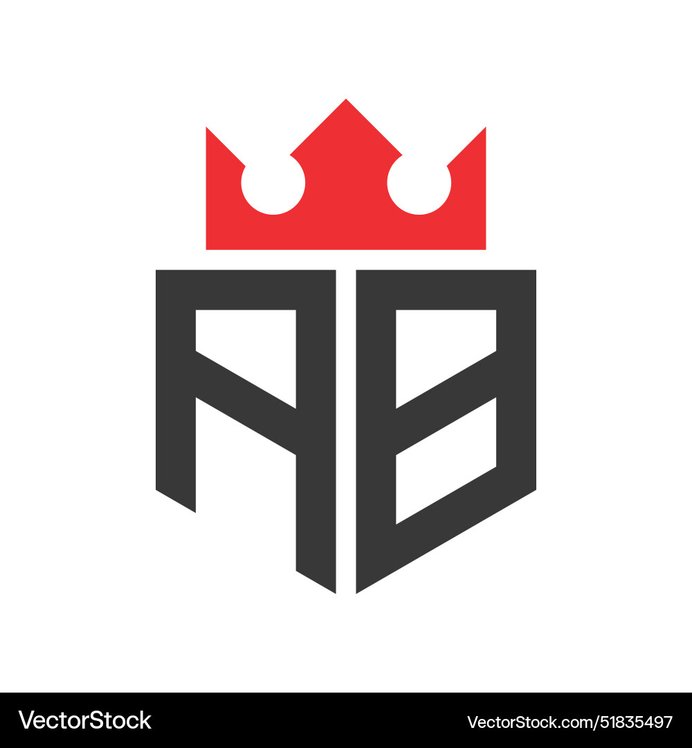 Letter ab crown logo Royalty Free Vector Image