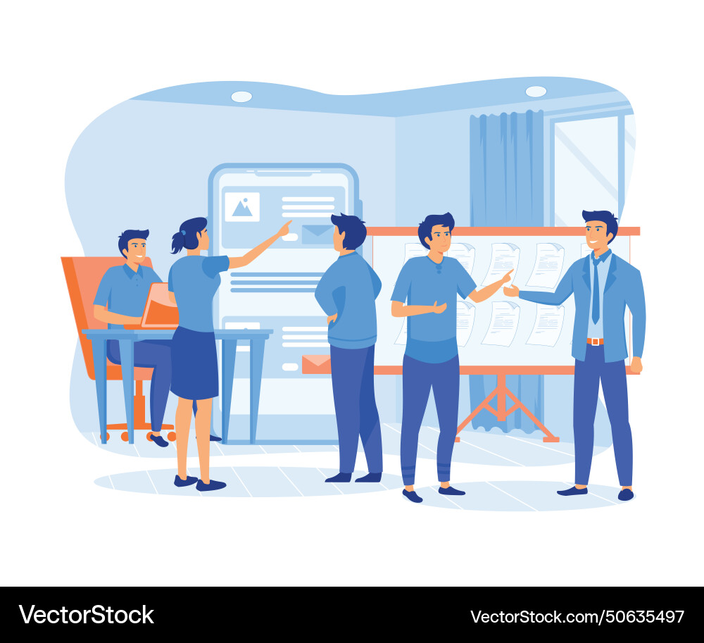Mobile application development and design process Vector Image