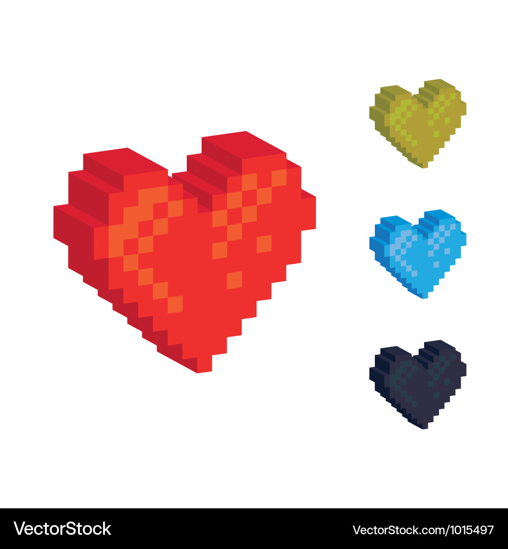 Pixel hearts Royalty Free Vector Image - VectorStock