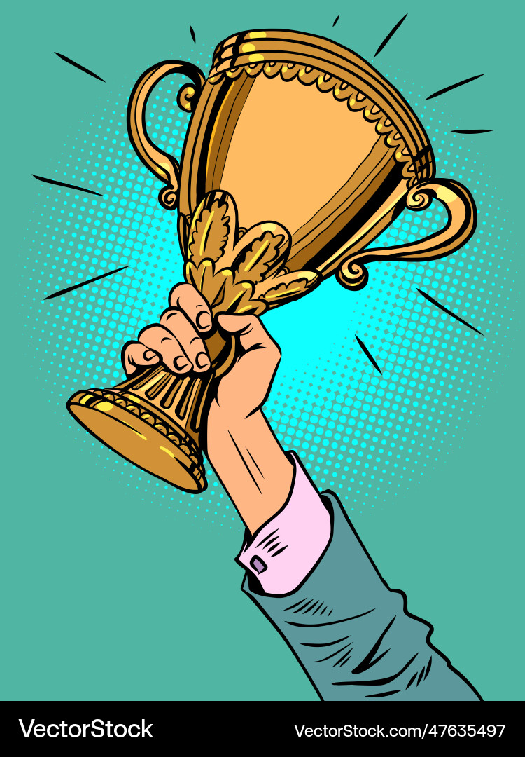 Winning for life after a long competition leader Vector Image