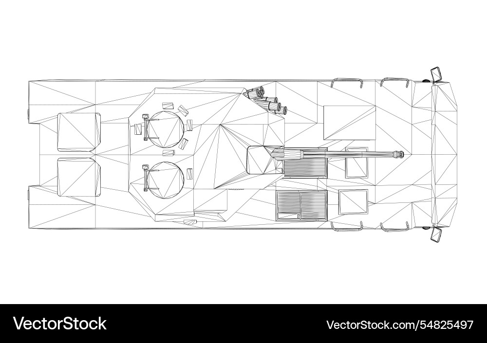 Wireframe armored troop carrier military Vector Image