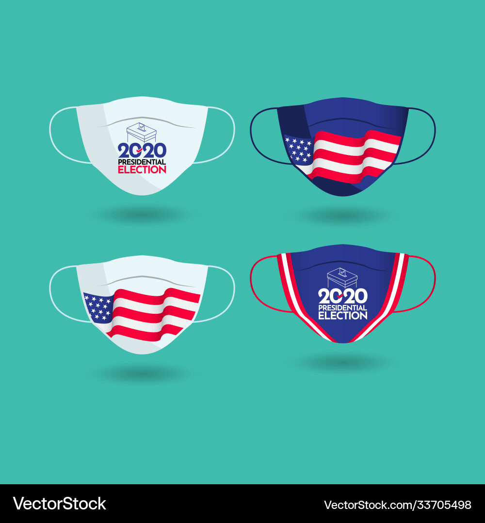 2020 presidential election mask design template Vector Image
