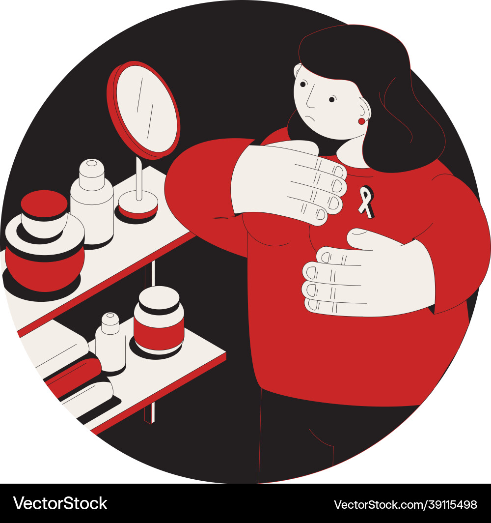 Breast cancer composition Royalty Free Vector Image