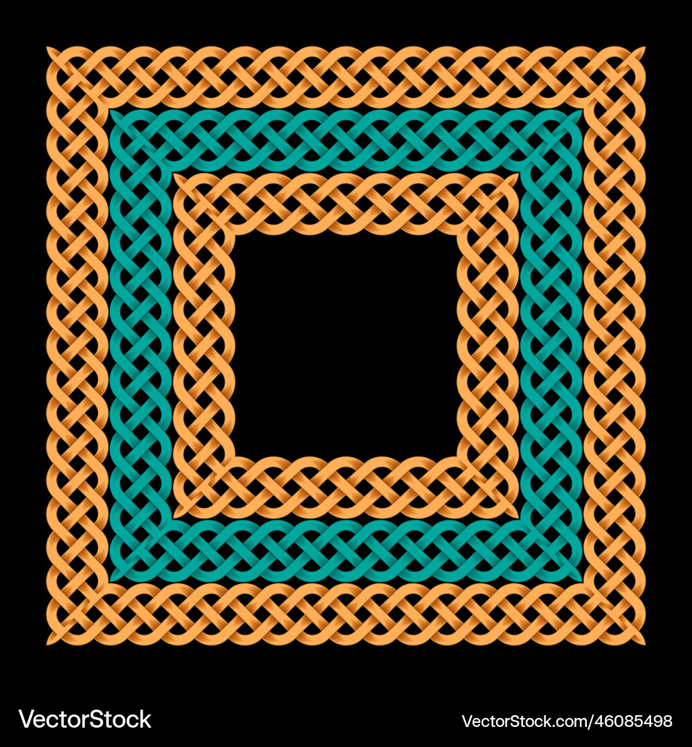 Celtic seamless square frames Royalty Free Vector Image