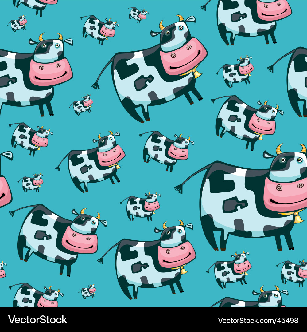 Cute friendly cow pattern Royalty Free Vector Image
