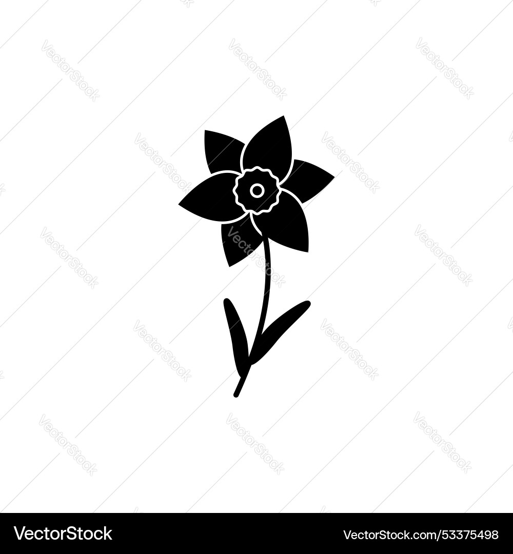 Daffodil icon set natural gardenia flower Vector Image