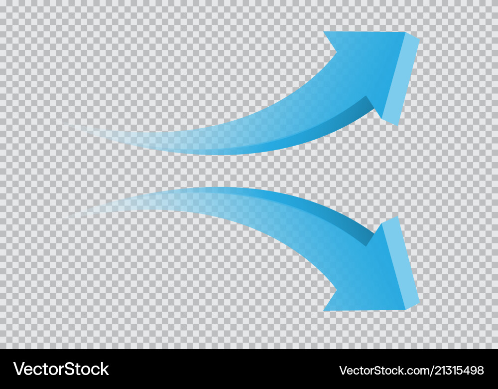 Dynamic Blue Twin Arrows Royalty Free Vector Image