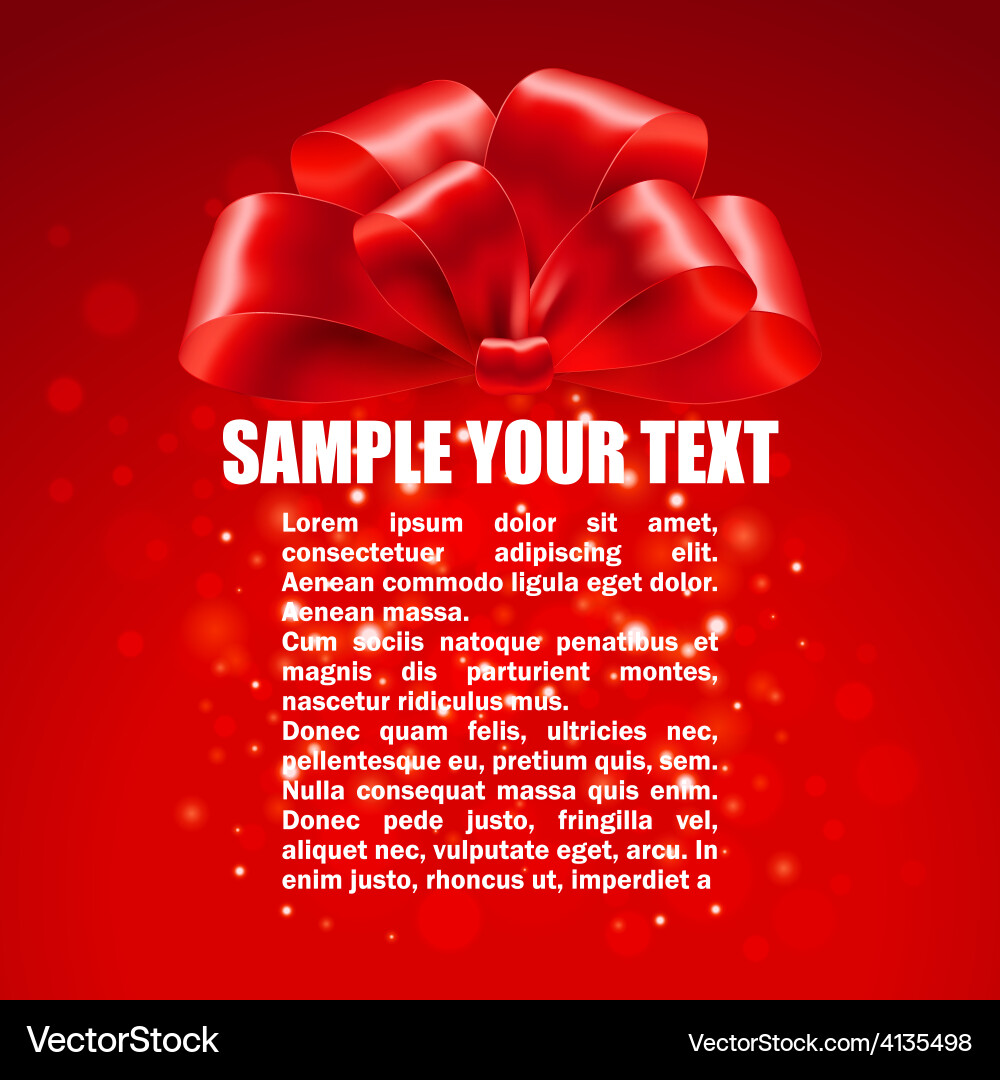 Gift with red bow Royalty Free Vector Image - VectorStock