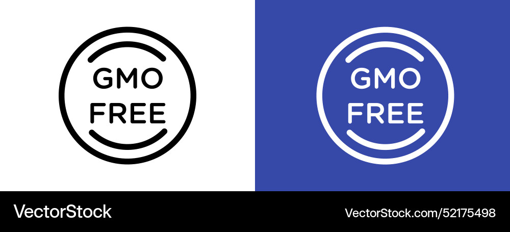 Gmo free logo sign set outline Royalty Free Vector Image