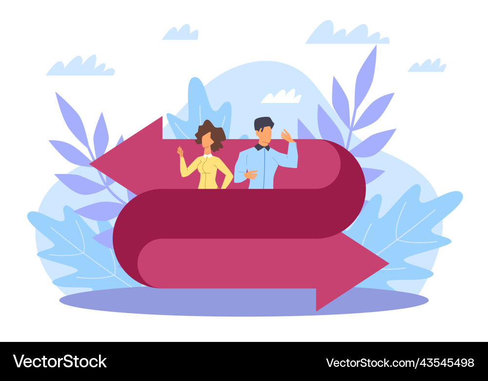 Making the right decision career or relationship Vector Image