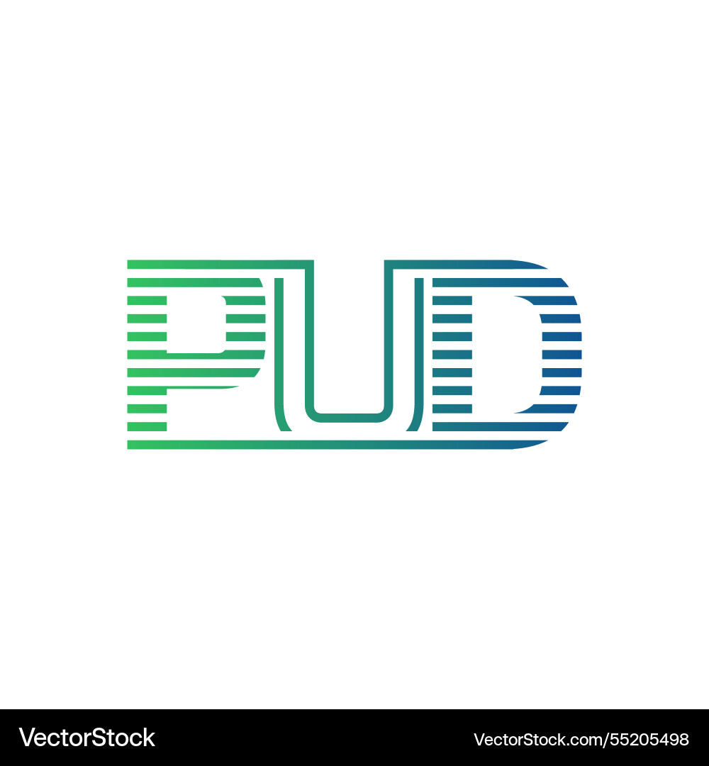 Modern pud logo design letter minimalist Vector Image