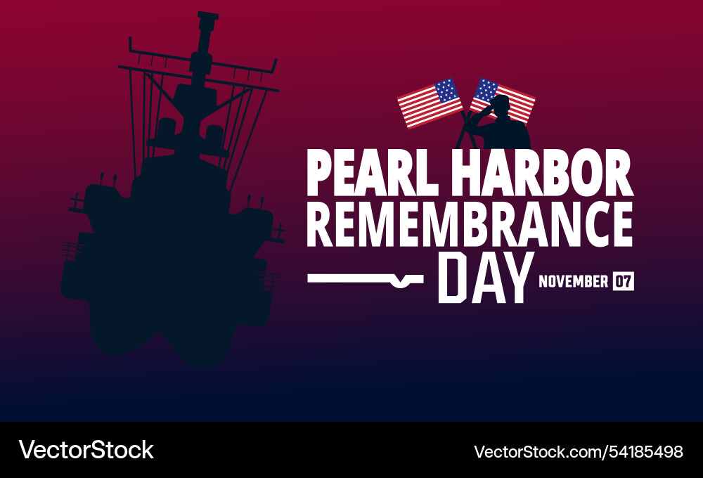 National pearl harbor remembrance day december 7 Vector Image