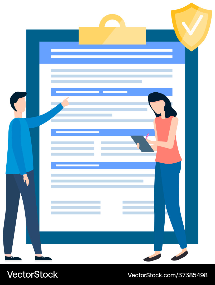 People fill out questionnaire colleagues Vector Image