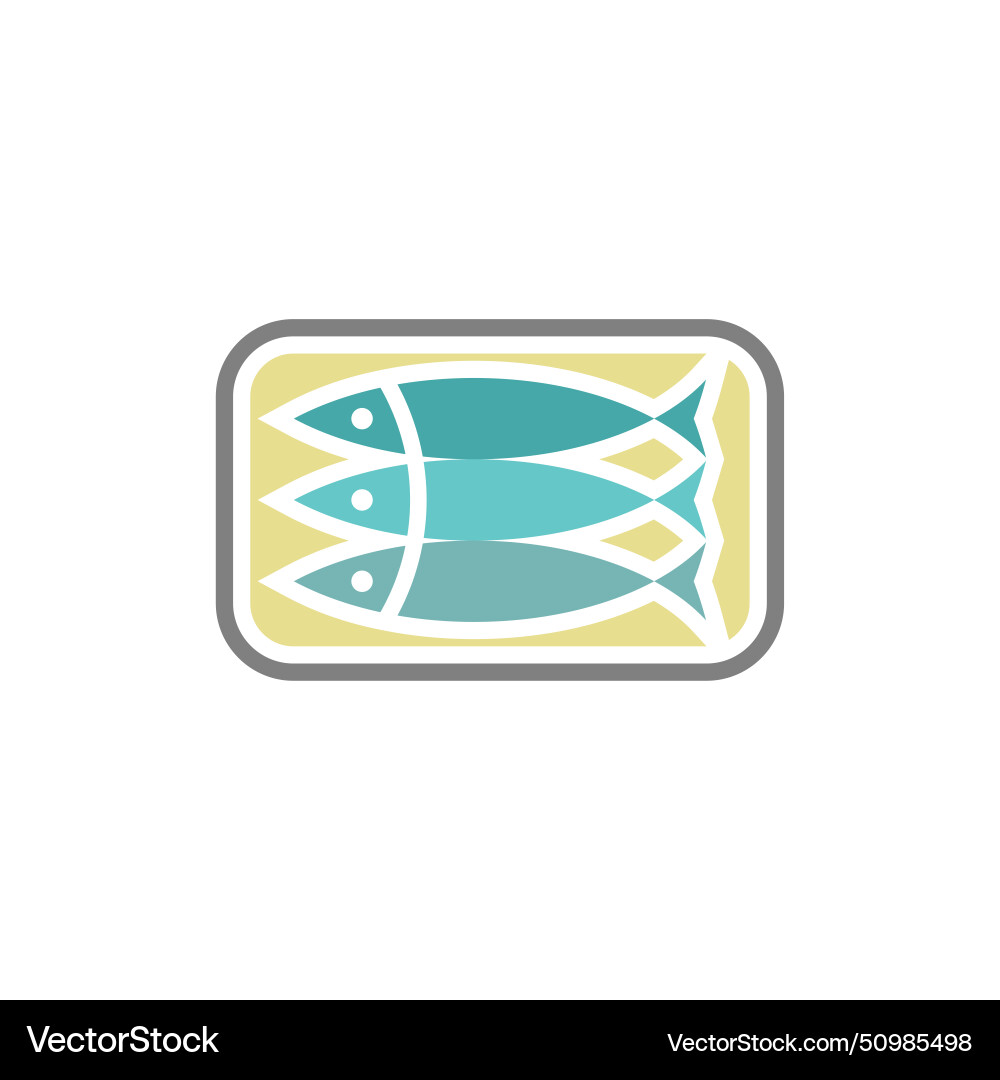 Sardines canned fish logo icon Royalty Free Vector Image