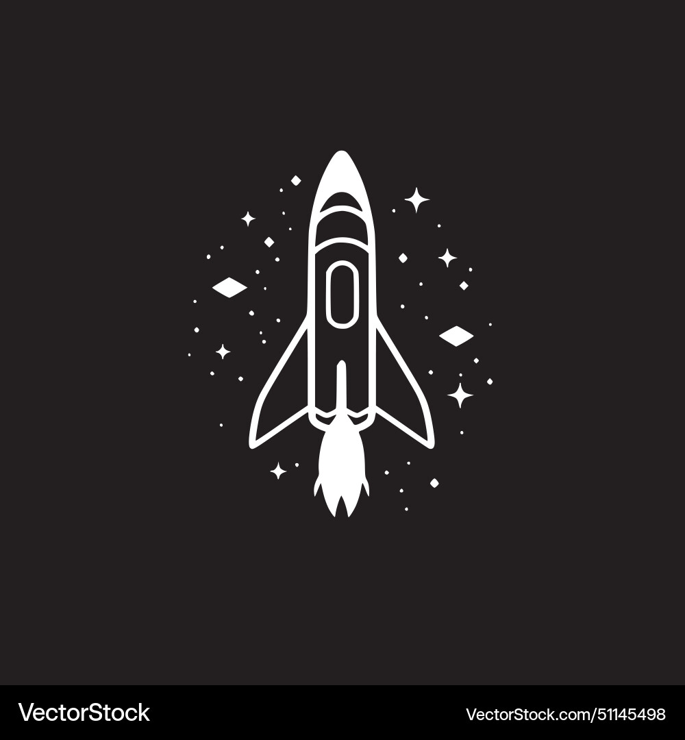 Space - minimalist and flat logo Royalty Free Vector Image