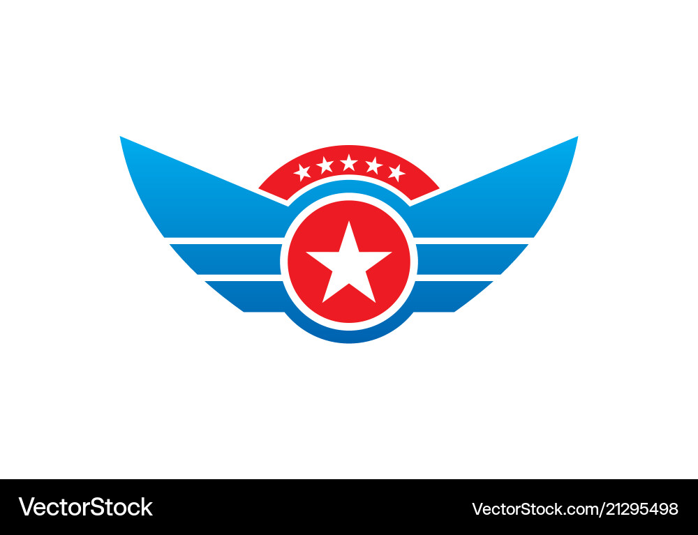 Star wing emblem logo Royalty Free Vector Image