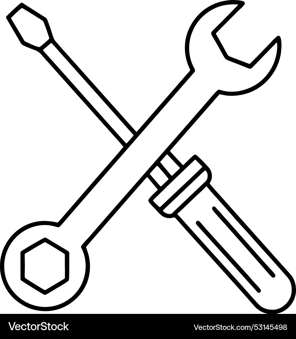 Tools - wrench and screwdriver icon for design e Vector Image