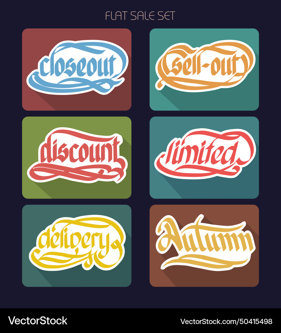 Typographical sale inscriptions collection Vector Image