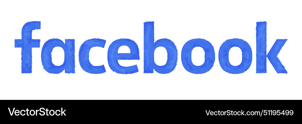 Facebook logo in watercolor design Royalty Free Vector Image
