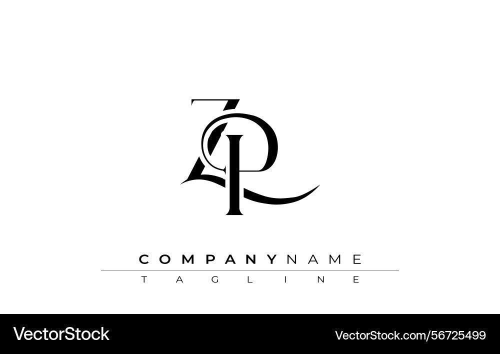 Initial zp logo design Royalty Free Vector Image