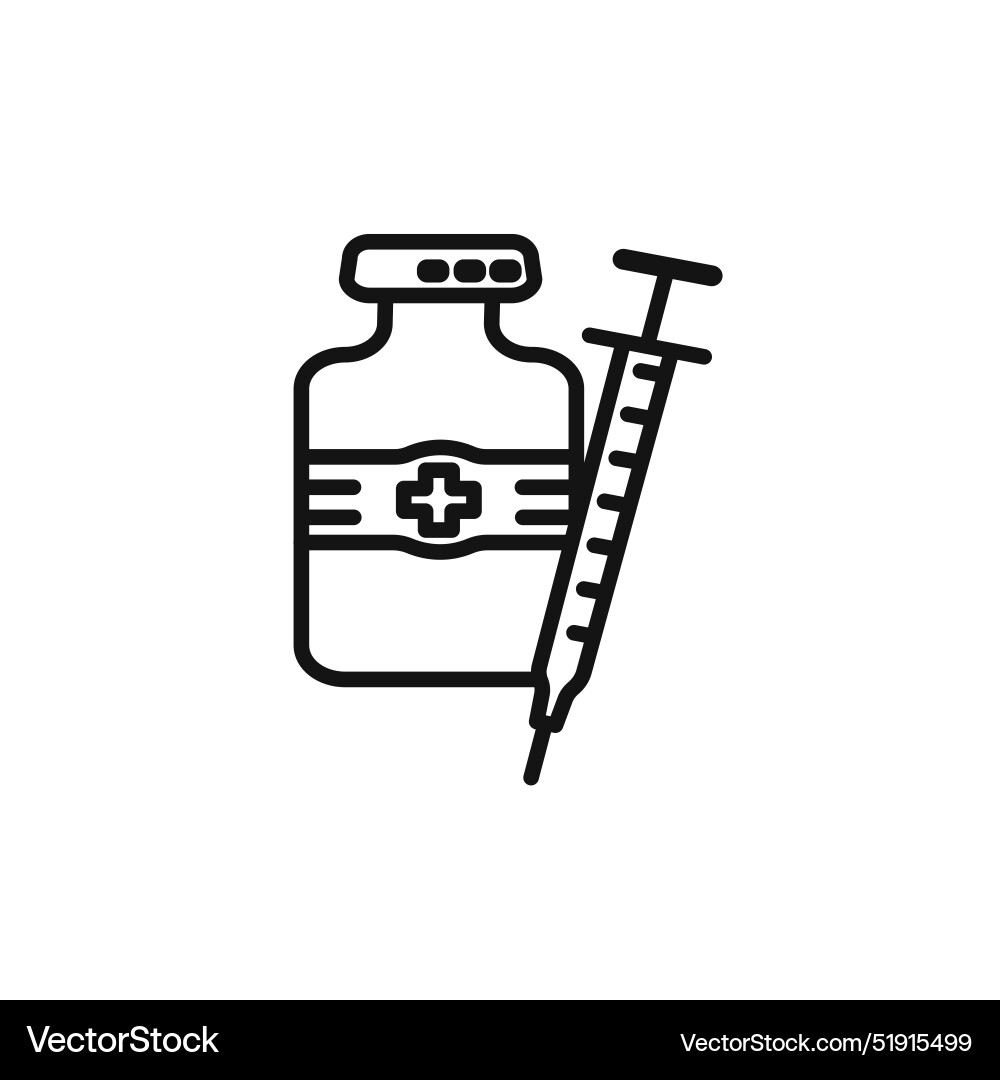 Vial medical icon set collection for web Vector Image